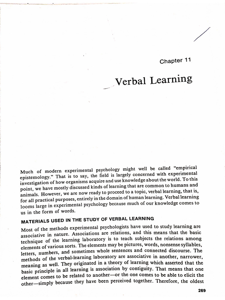 Verbal Learning | PDF