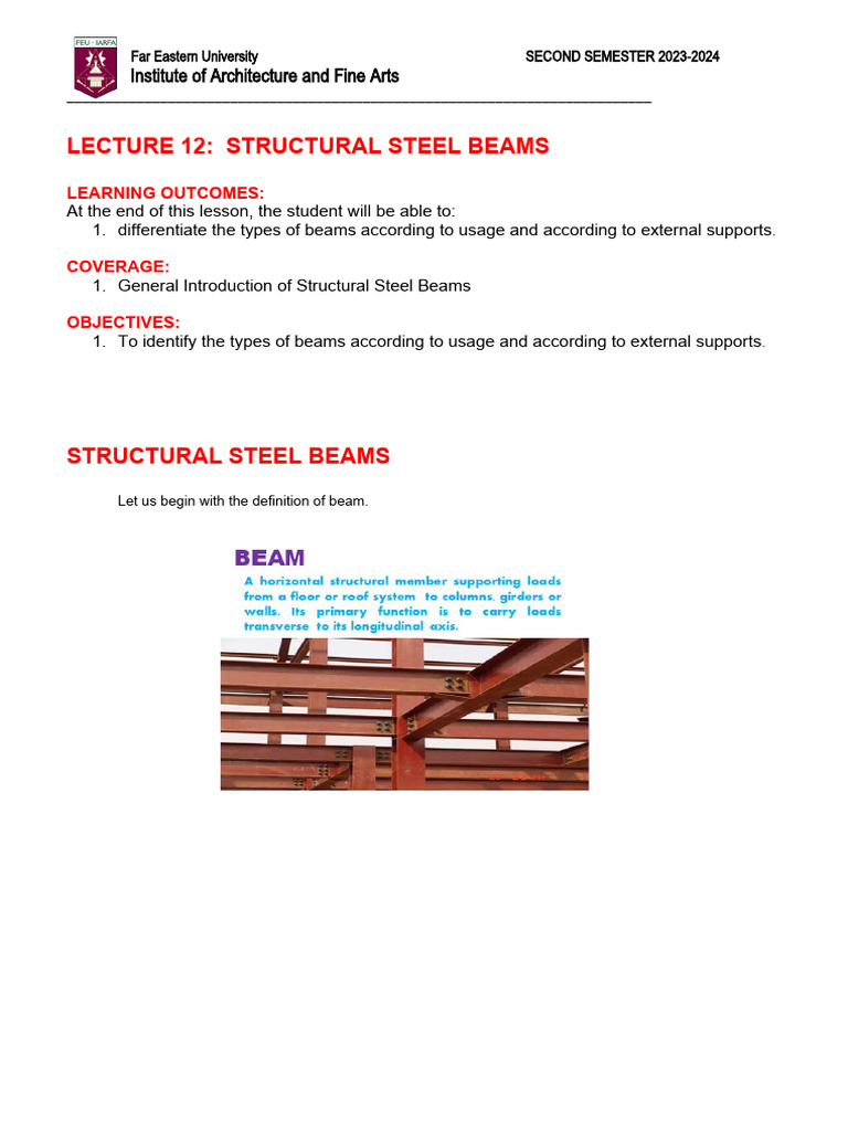 LECTURE_12 | PDF | Beam (Structure) | Structural Engineering