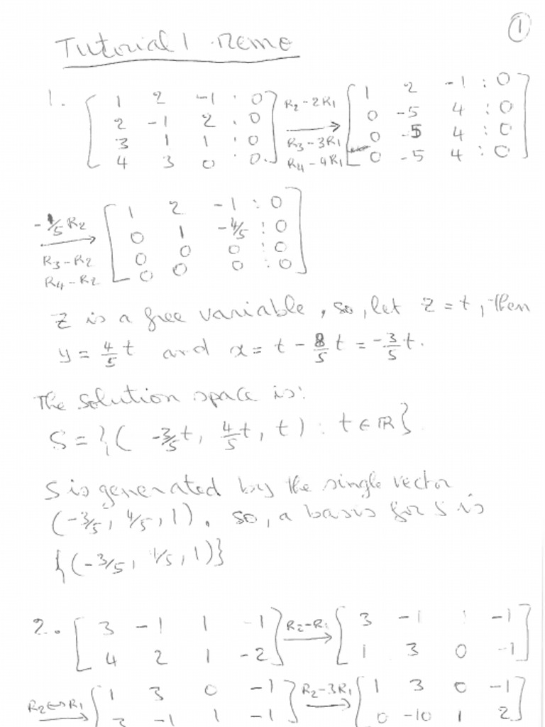 Tutorial 1 Memo | PDF