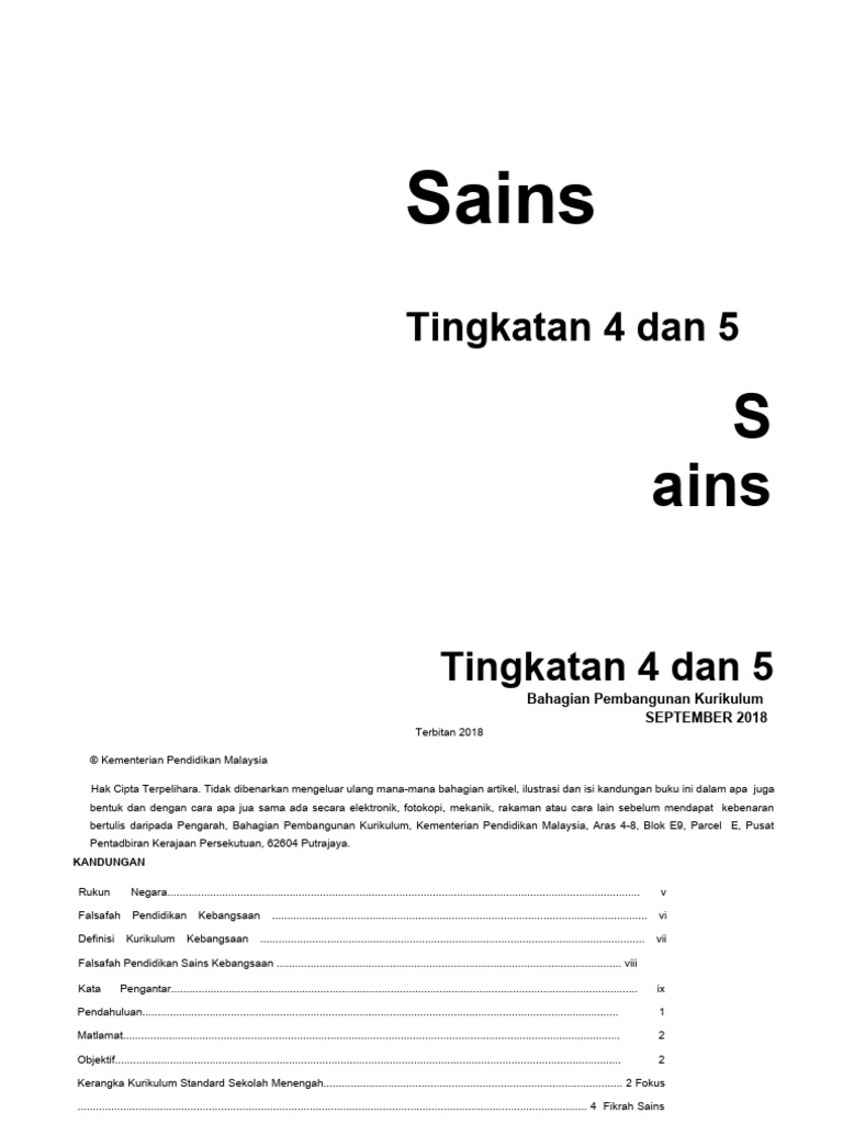 RPT KSSM Sains t4 Dan T5-Min | PDF | Karier & Perkembangan