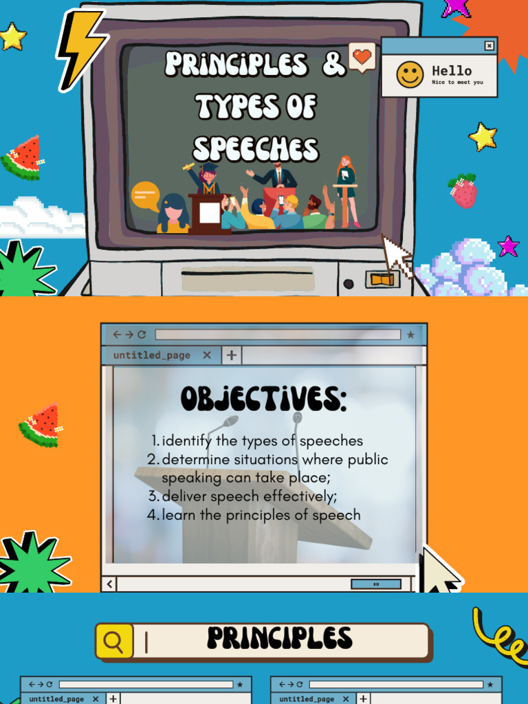 Principles and Types of Speeches | PDF | Communication | Persuasion