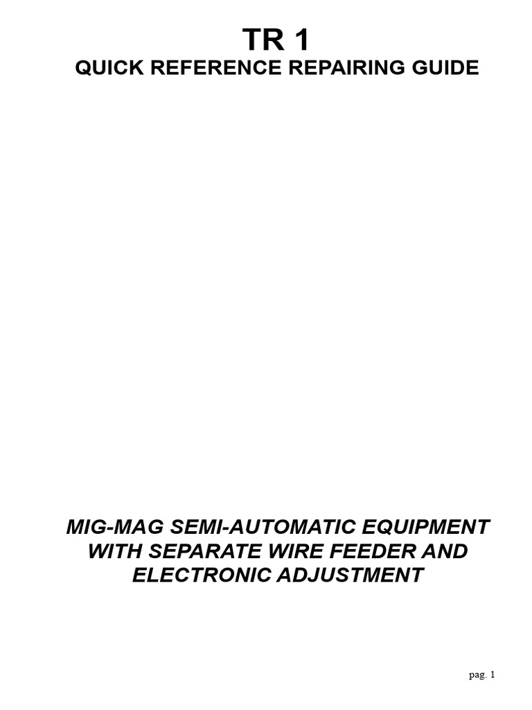 Quick Reference Repairing Guide TR1 | PDF