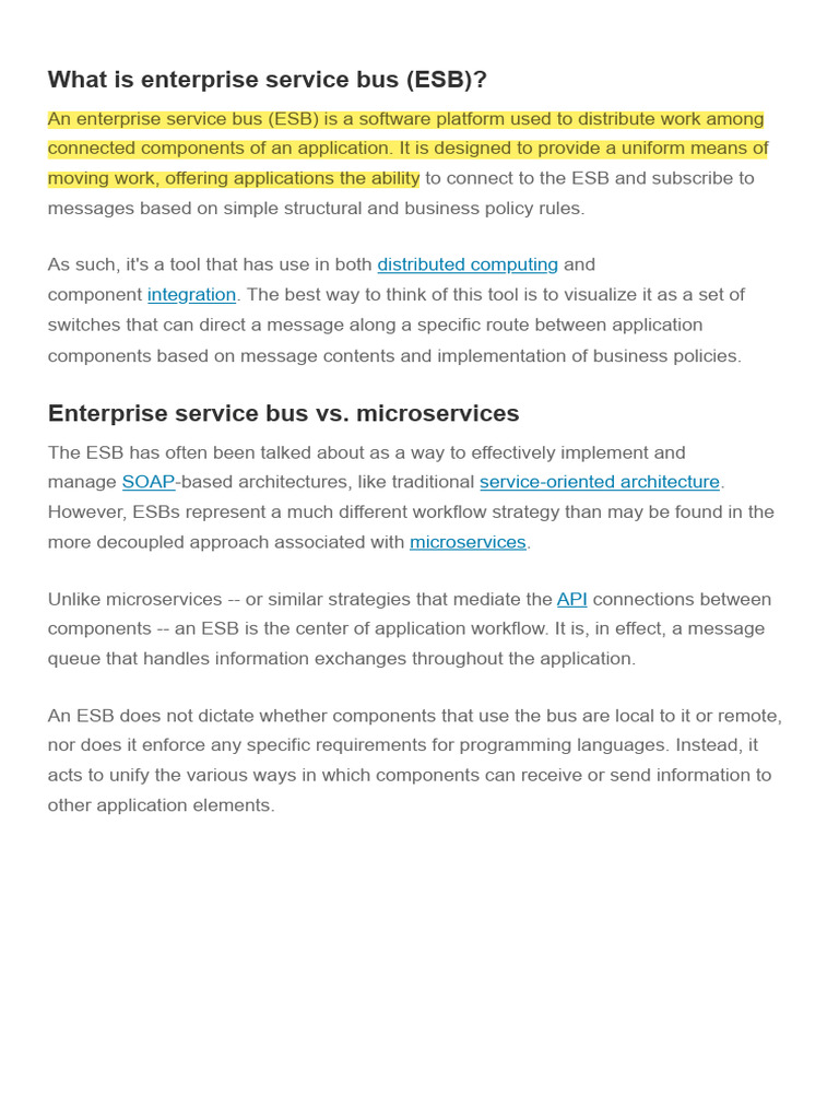 Enterprise Service Bus (ESB) | PDF | Application Software | Information ...