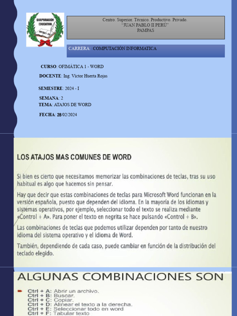 Clase 2 de Ofimática | PDF | Microsoft Word | Ventana (informática)