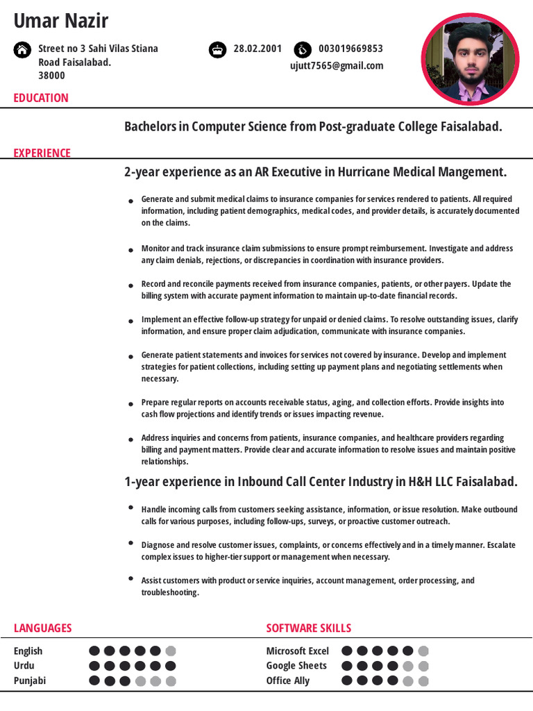 Umar Nazir CV | Download Free PDF | Insurance