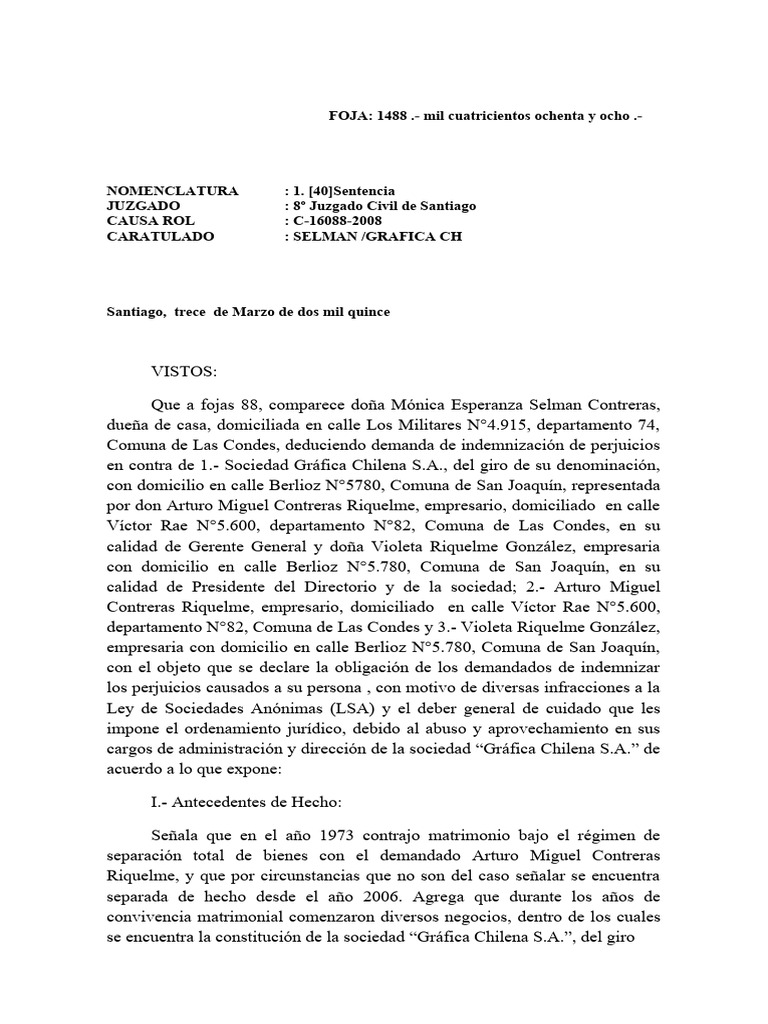 Fallo 1 Selman | PDF | Dividendo | Daños y perjuicios