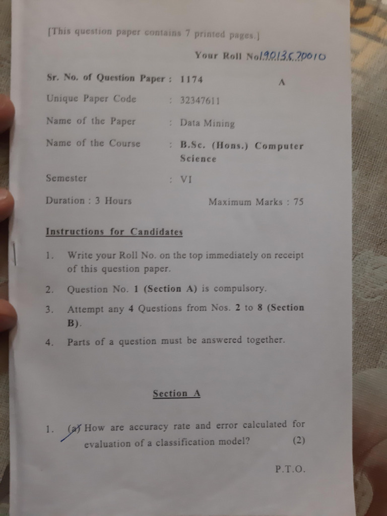 Data Mining PYQ 2022 | PDF