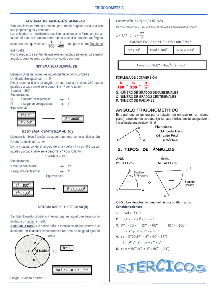 medicon angular | PDF | Ángulo | Geometría Elemental