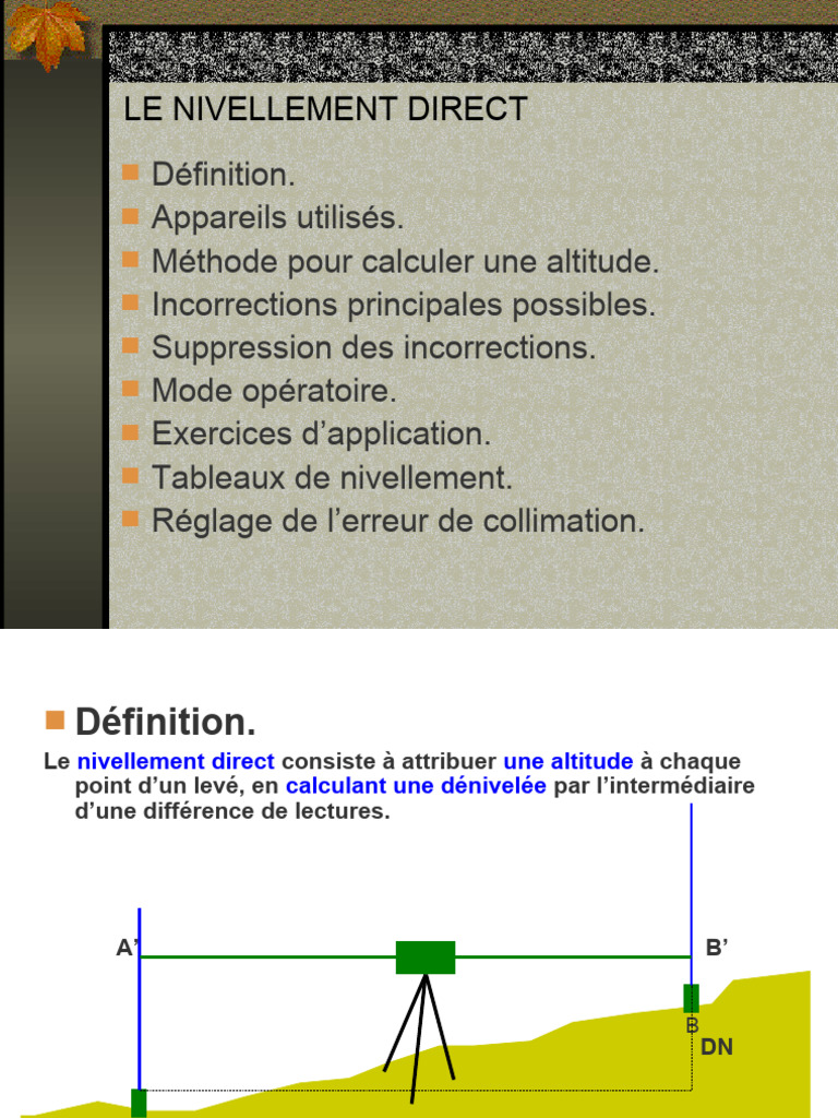 Guide Pratique du Nivellement Direct | PDF | Métrologie | Ingénierie civile