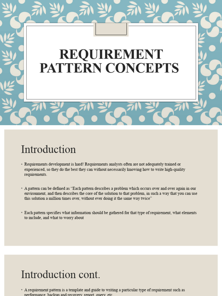 Requirement Pattern Concepts Guide | PDF | Information | System