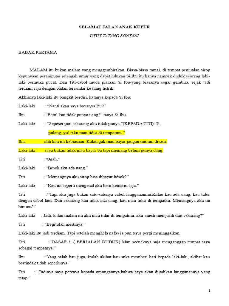 Saduran Selamat Jalan Anak Kufur | PDF