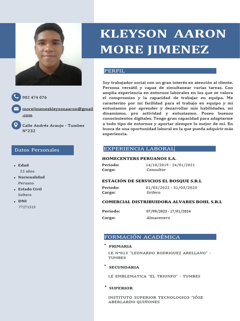 Cv-Kleyson Aaron More Jimenez | PDF
