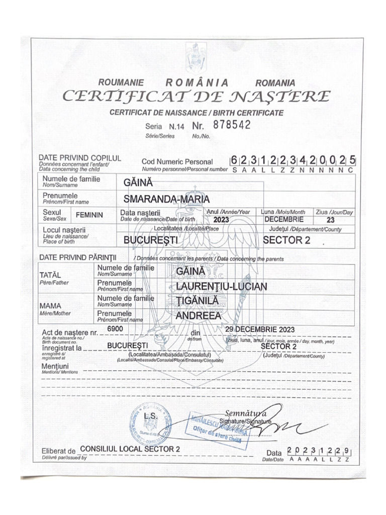 CERTIFICAT DE NASTERE | PDF