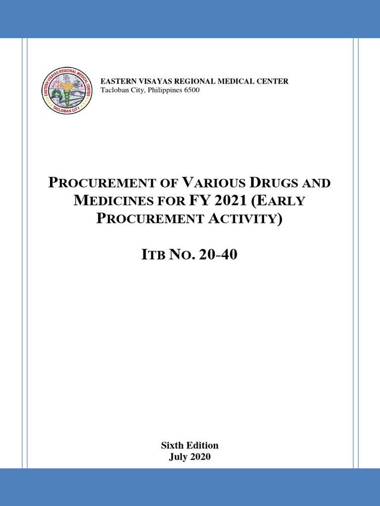 ITB No. 20 40 Procurement of Drugs and Medicines | PDF | Procurement