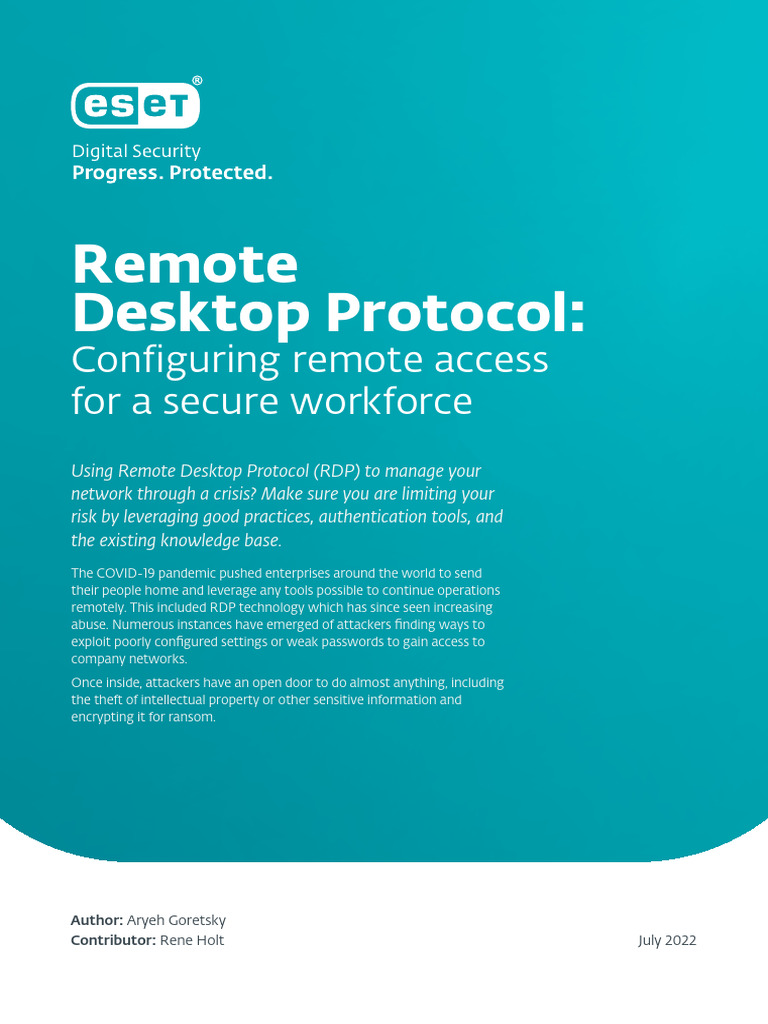 Remote Desktop Protocol White Paper | PDF | Security | Computer Security