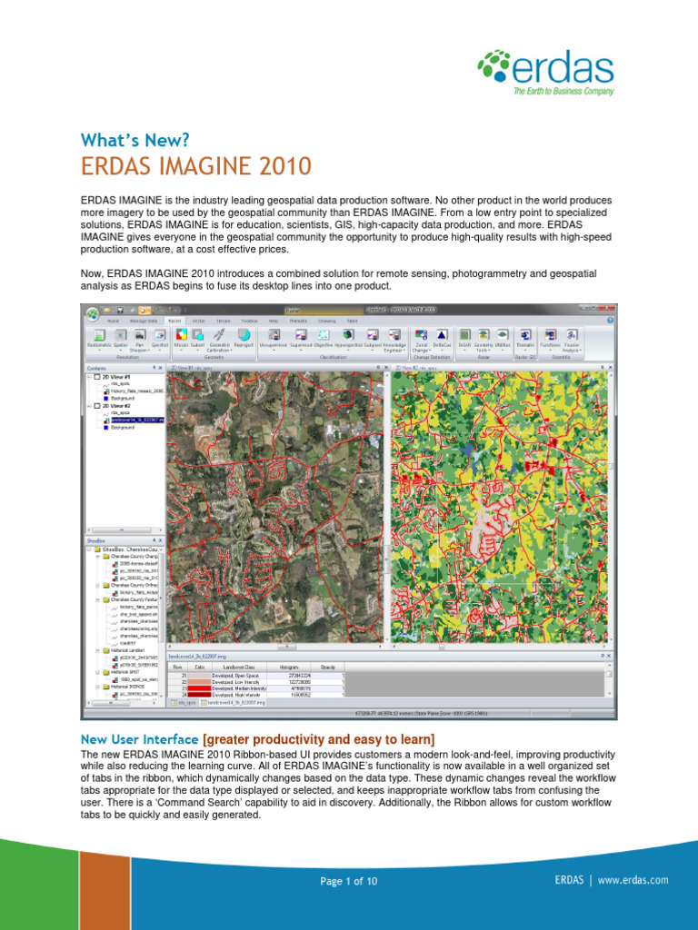 ERDAS IMAGINE 2010 Features | PDF | Geographic Information System | Esri