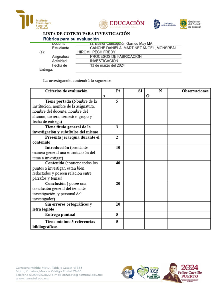 II4A - ProFab - U2 - Investigación - Pech Fredy | PDF | Tratamiento a ...