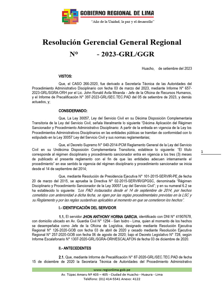 CASO 266-2020 - Proyecto de Resolucion - Secretarios Tecnicos ... CASO 266-2020 - Proyecto de Resolucion - Secretarios Tecnicos ...
