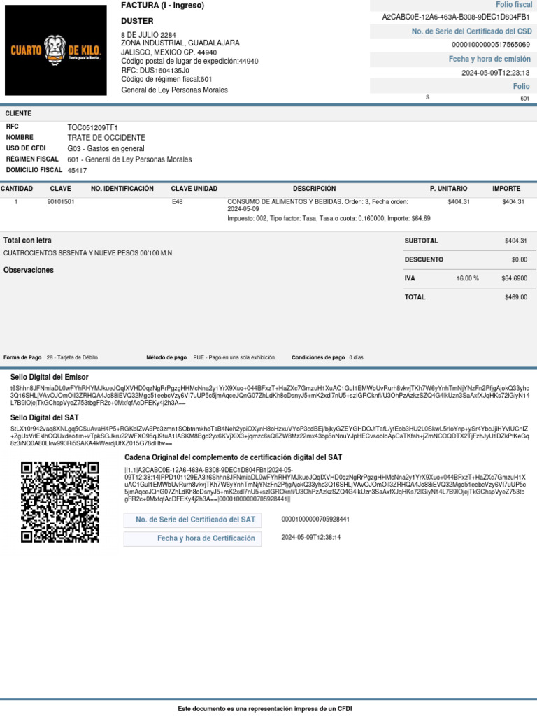 Total Con Letra: Cliente RFC Nombre Uso de Cfdi Régimen Fiscal Domicilio Fiscal | PDF | Pagos ...