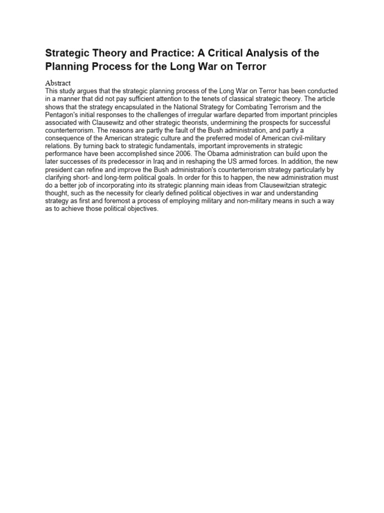 Strategic Theory and Practice | PDF