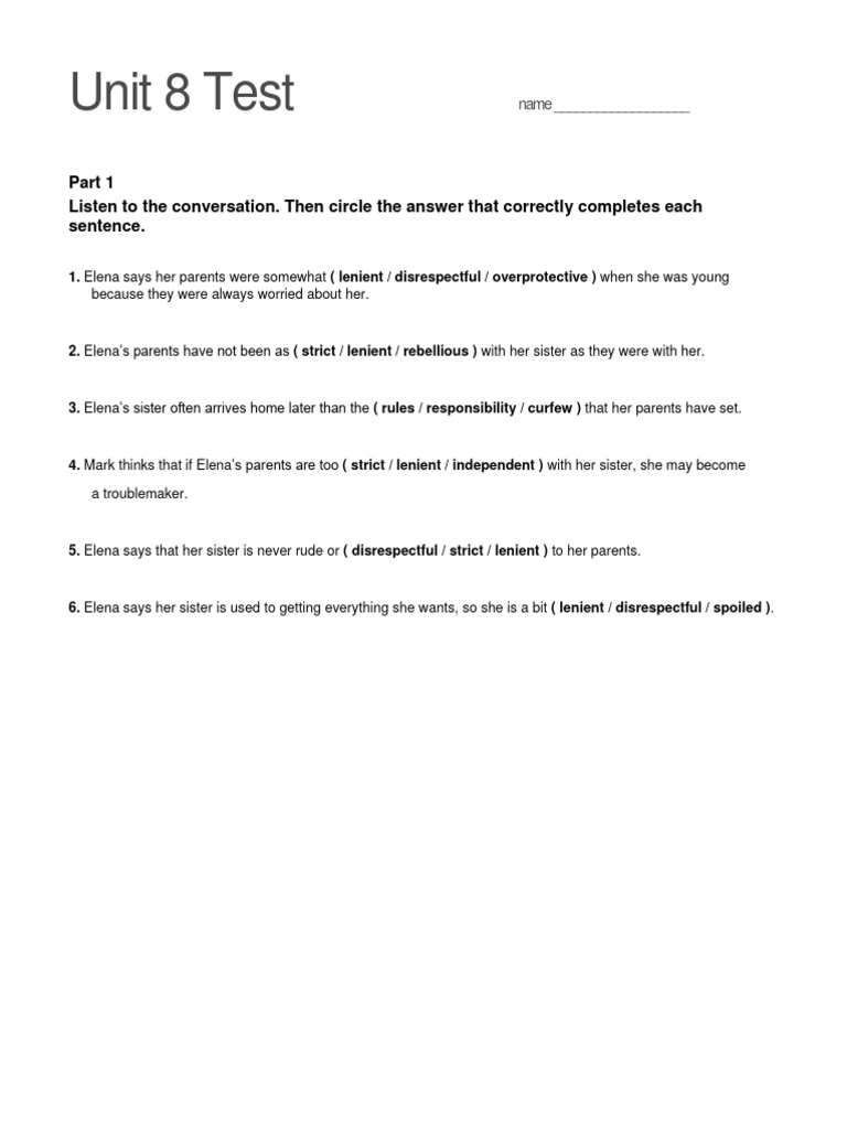 Summit 1B Test - Unit 8 (WWW - Languagecentre.ir) | PDF | Human Development