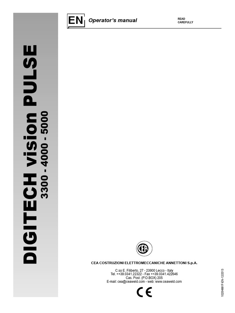 Cea Digitech Vision Pulse Series | PDF | Welding | Construction