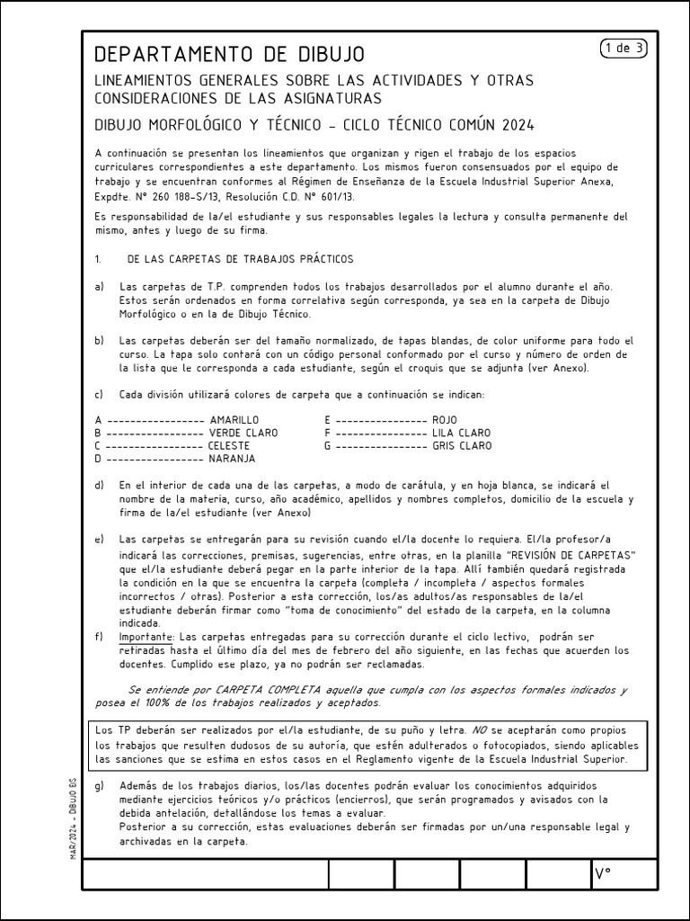 Departamento de Dibujo: Lineamientos Generales Sobre Las Actividades Y ...