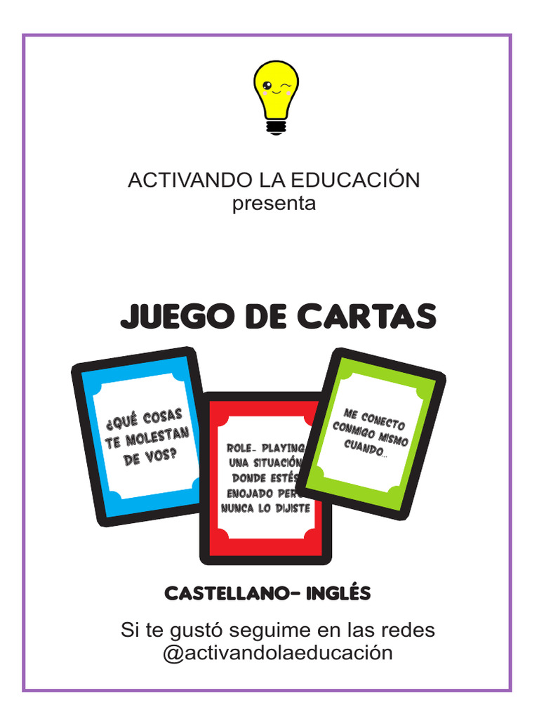 Juego de Cartas para Primaria | PDF | Artes del Lenguaje y Comunicación ...