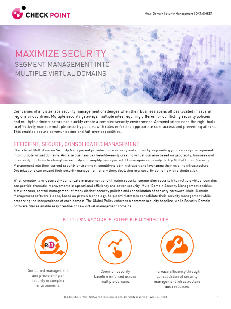 Multi Domain Security Management Datasheet | PDF | Databases | Cloud Computing