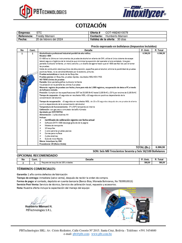 Alcoholimetro Intox 800 - 200224 | PDF | Ingeniería Informática ...