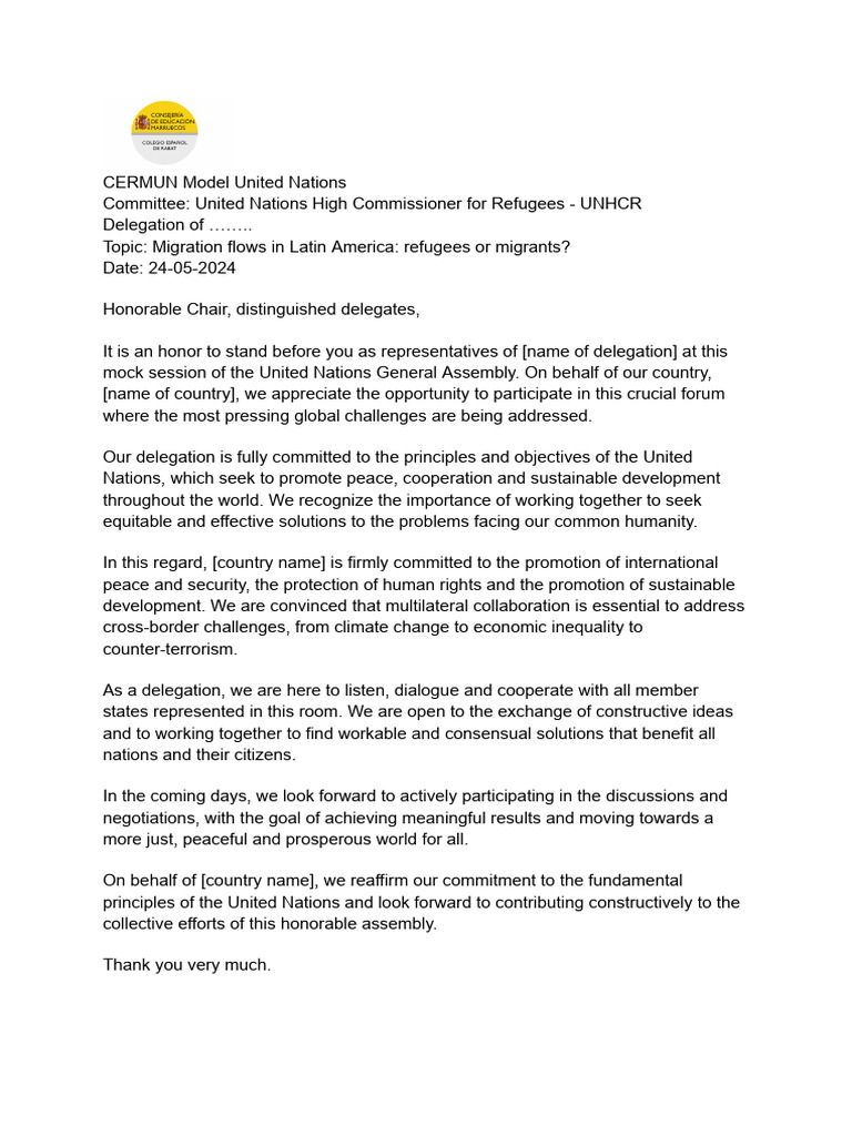 Mun Example | PDF | Politics