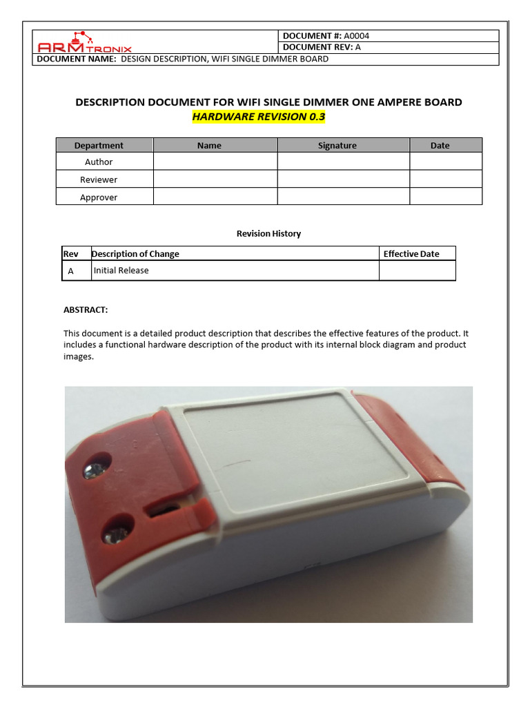 A0004 Wifi One Dimmer 1A Board | PDF | Power Supply | Microcontroller
