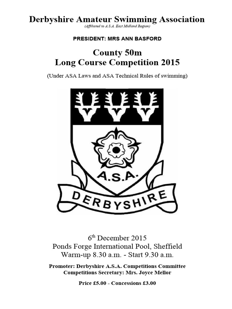 Programme For Web | PDF | Swimming (Sport) | Athletic Sports