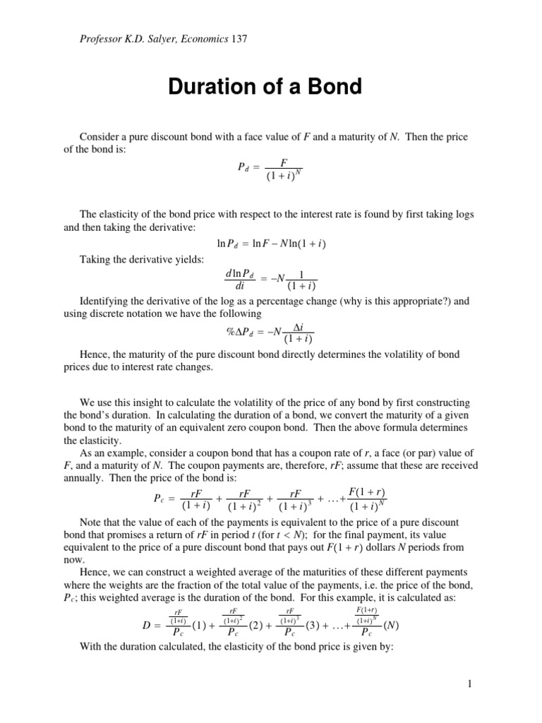Duration | PDF | Bond Duration | Bonds (Finance)