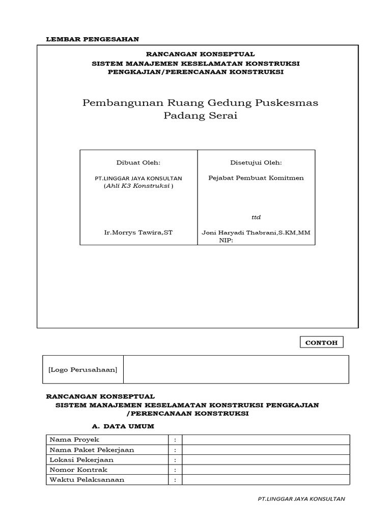05 Sub Lampiran D Format Rancangan Konseptual SMKK | PDF