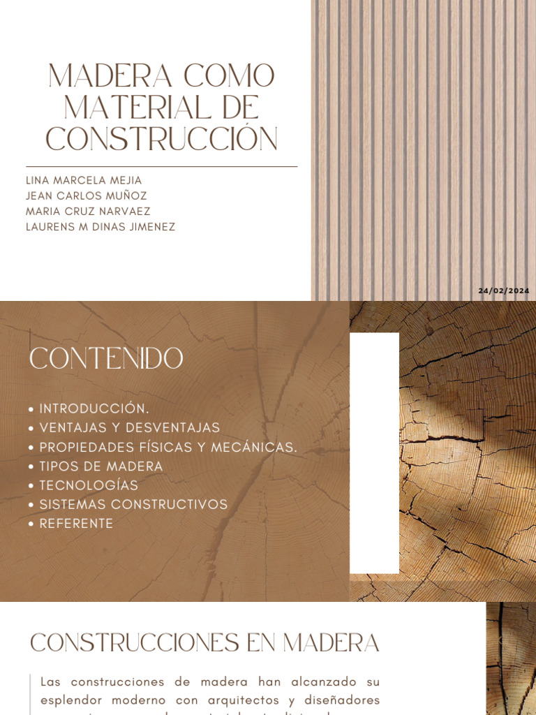 Propiedades de La Madera Como Material Constructivo | Descargar gratis PDF | Madera | Madera ...