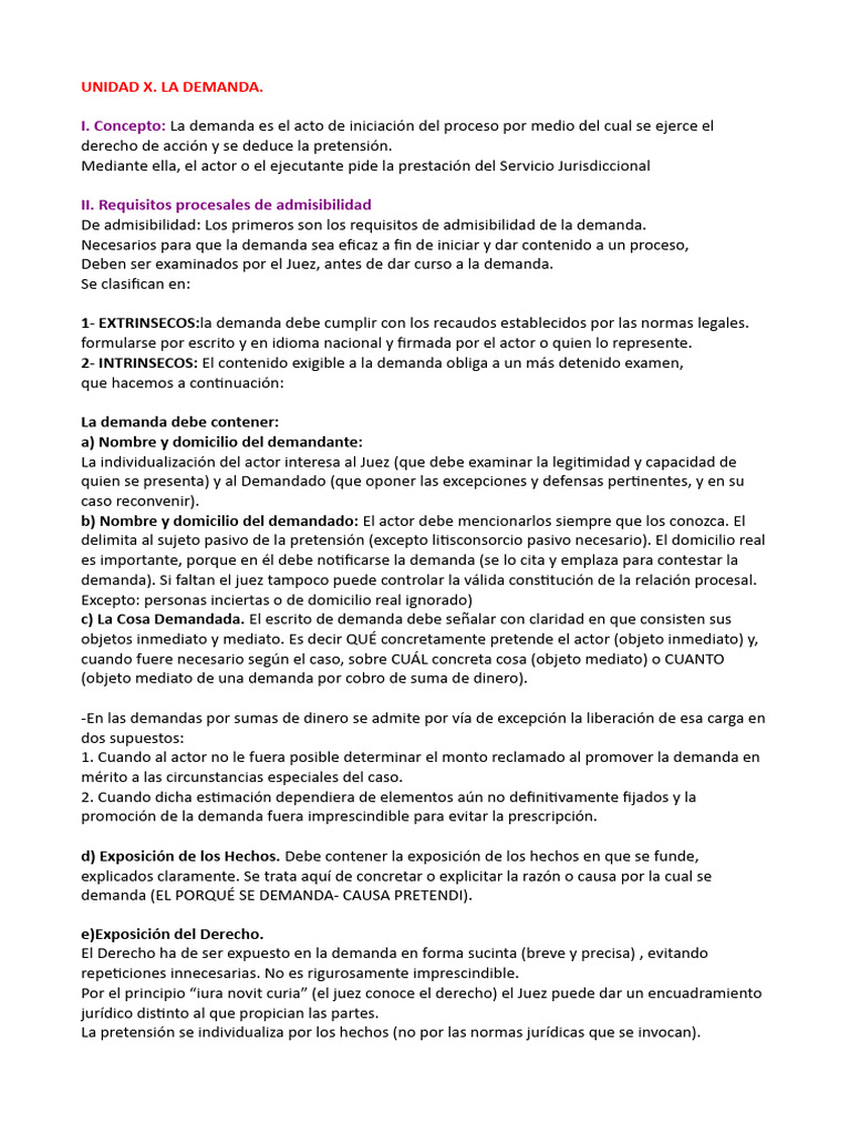 Requisitos y Efectos de la Demanda Judicial | PDF | Demanda judicial ...