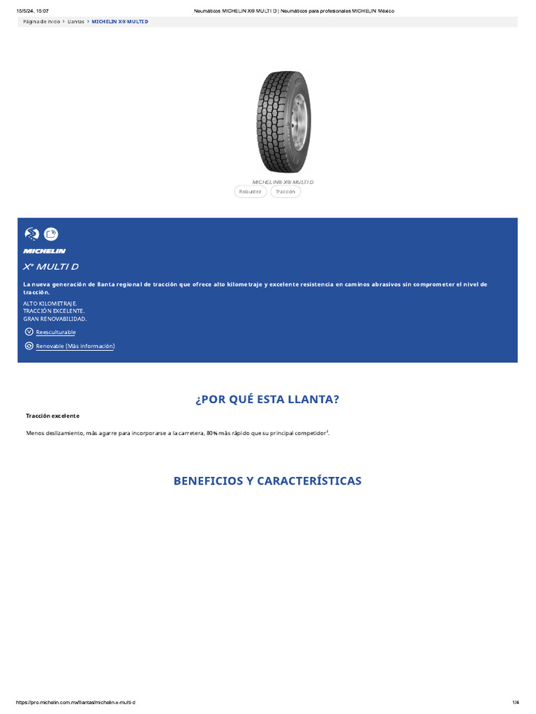 Neumáticos MICHELIN X® MULTI D - Neumáticos para Profesionales MICHELIN México | PDF