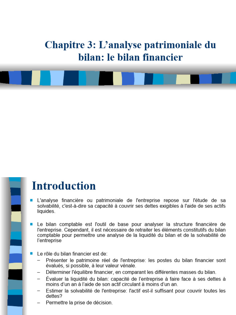 Chapitre bilan financier | PDF | Ratio financier | Bilan comptable