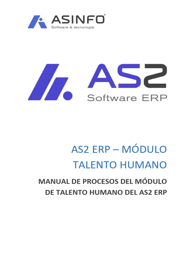 MANUAL MODULO TALENTO HUMANO AS2 ERP Ver.3 Incluye Mejoras - Compressed | PDF | Planificación de ...