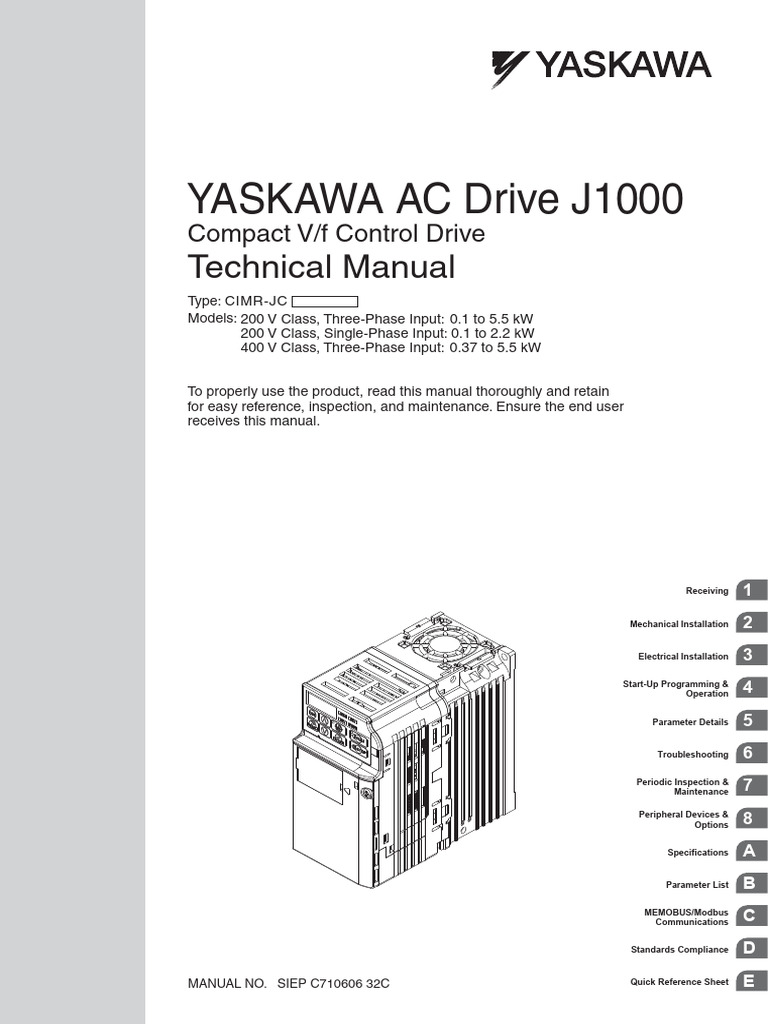Variador J1000 - TM - SIEP - C710606 - 32 | PDF | Power Supply ...