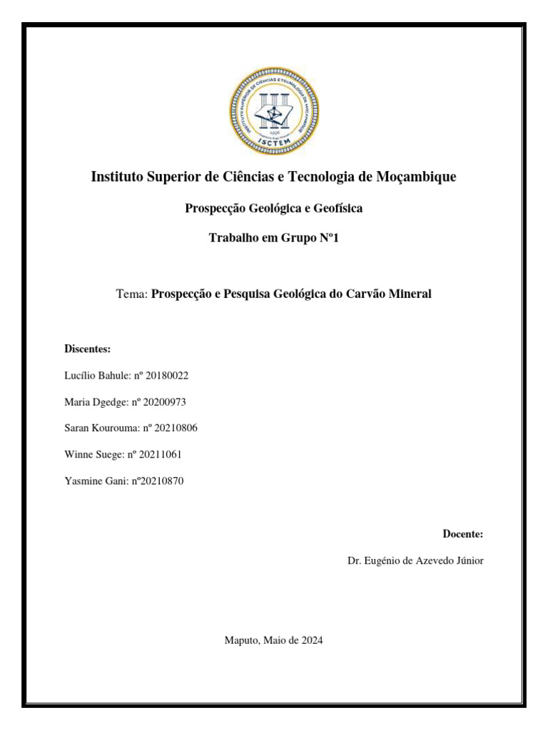 Prospecção Geológica do Carvão em Tete | PDF | Minerais | Rochas (Geologia)