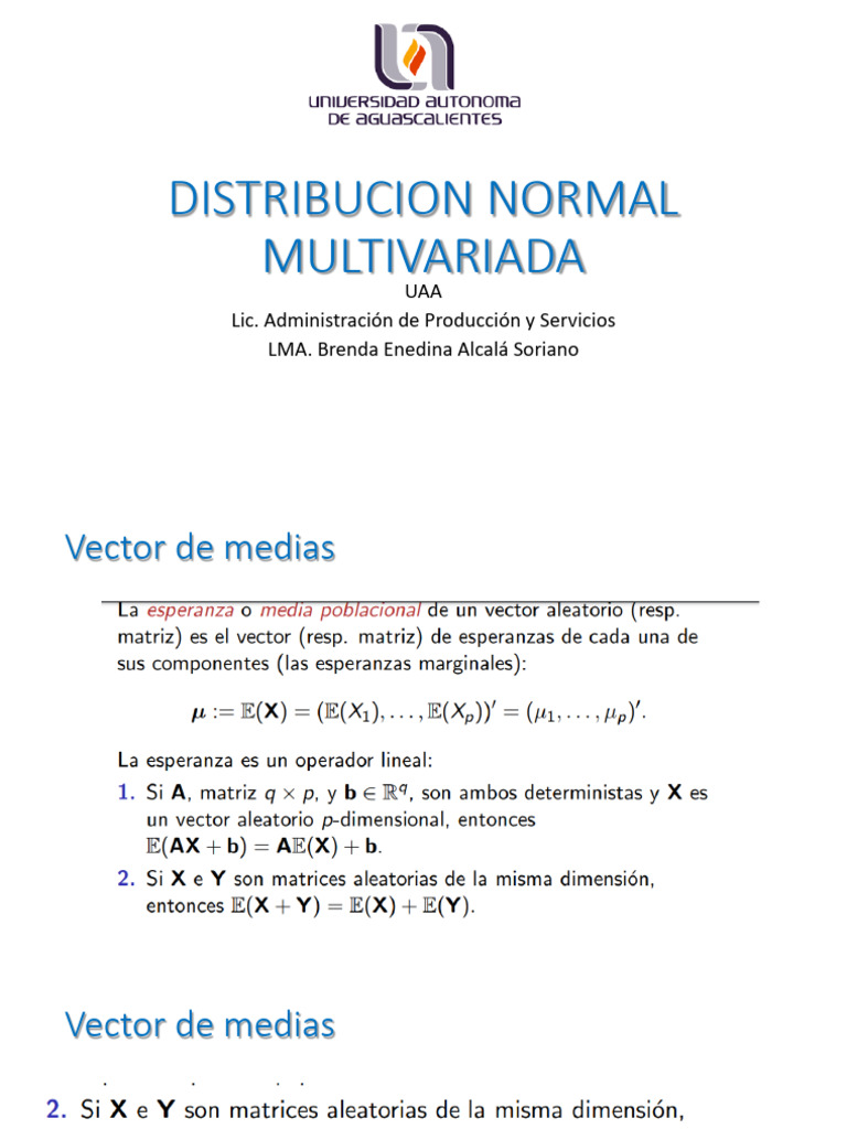 Distribución Normal Multivariada | PDF | Distribución normal