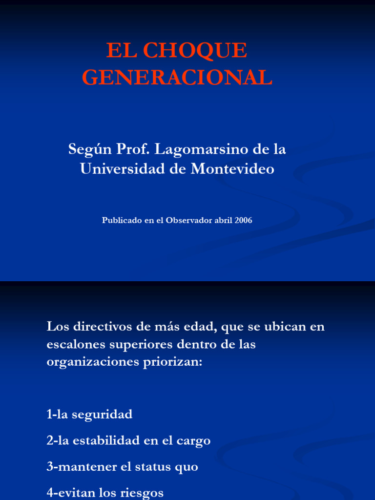 Choque Generacional | PDF | Crecimiento personal y profesional | Ciencias sociales