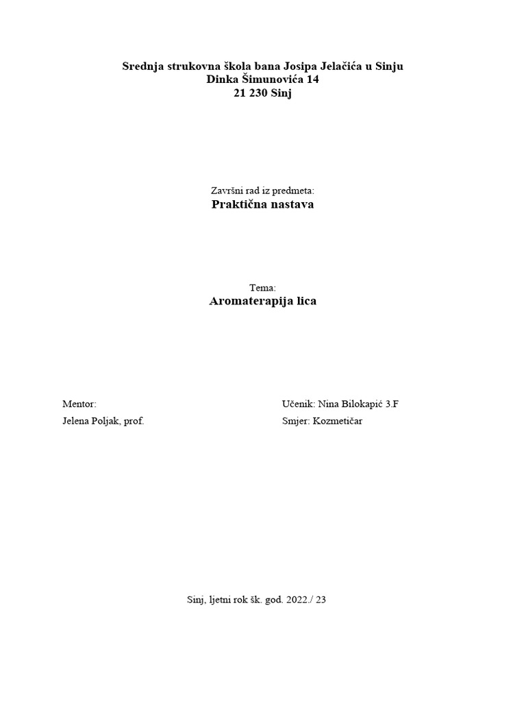 Aromaterapija Lica | PDF