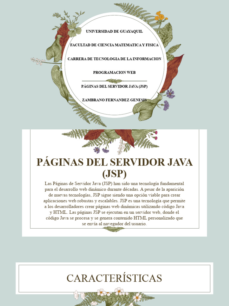 Trabajo 2 Páginas Del Servidor Java Jsp Zambrano Fernandez Genesis Pdf Java Lenguaje De 