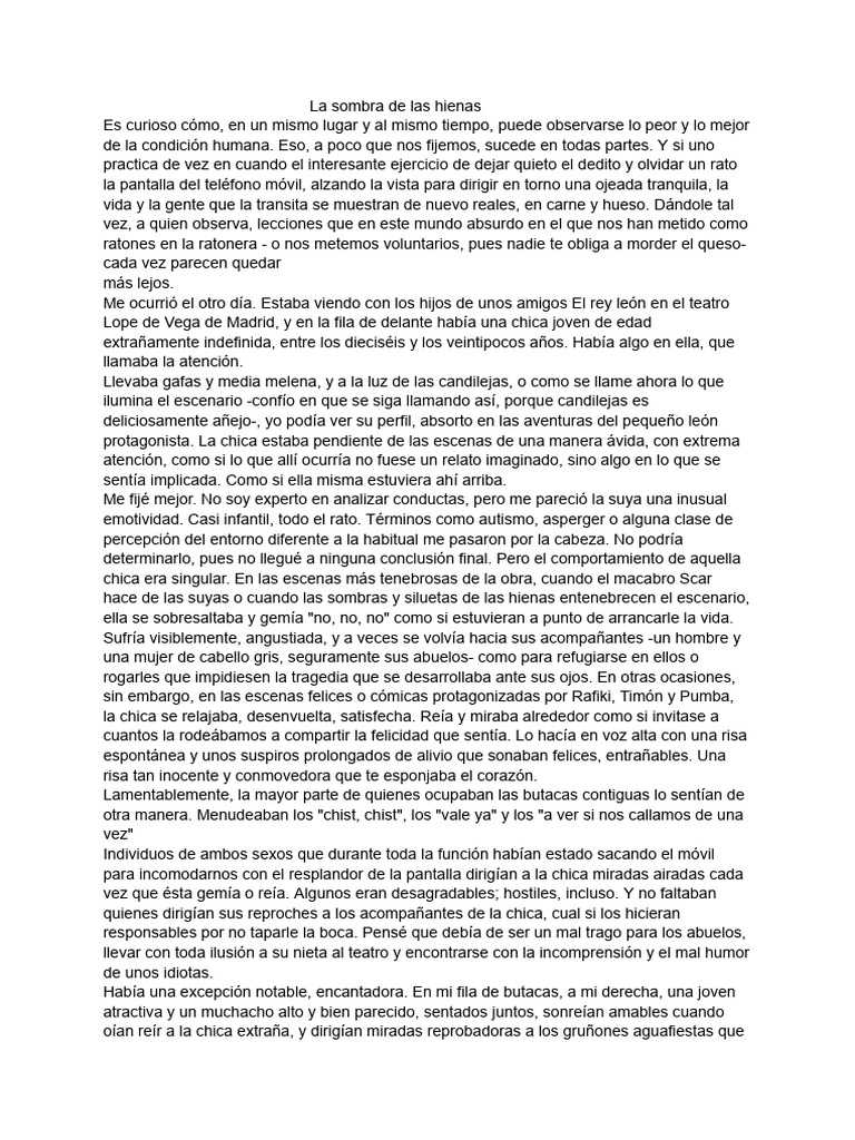 La empatía en el teatro: una reflexión | PDF