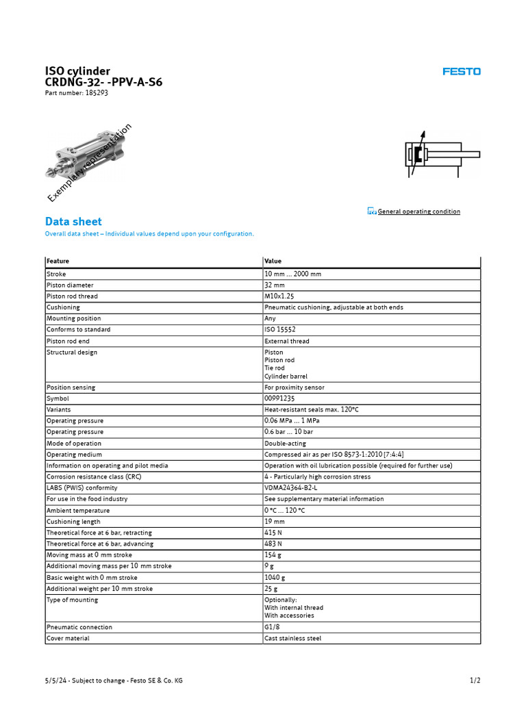 Datasheet | PDF | Piston | Stainless Steel