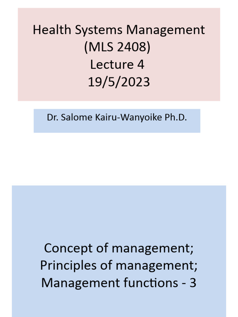 Health Systems Management Lecture 4 - Tools of Leadership | PDF ...