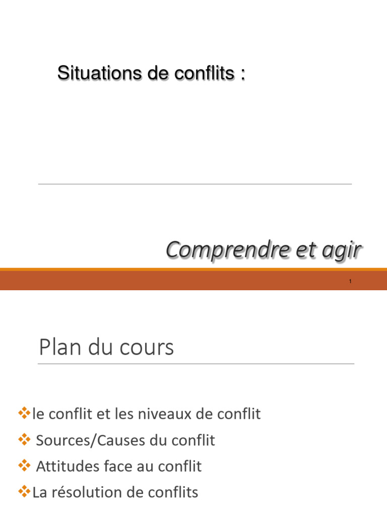 Gestion des Conflits en Entreprise | PDF | Résolution de conflit ...